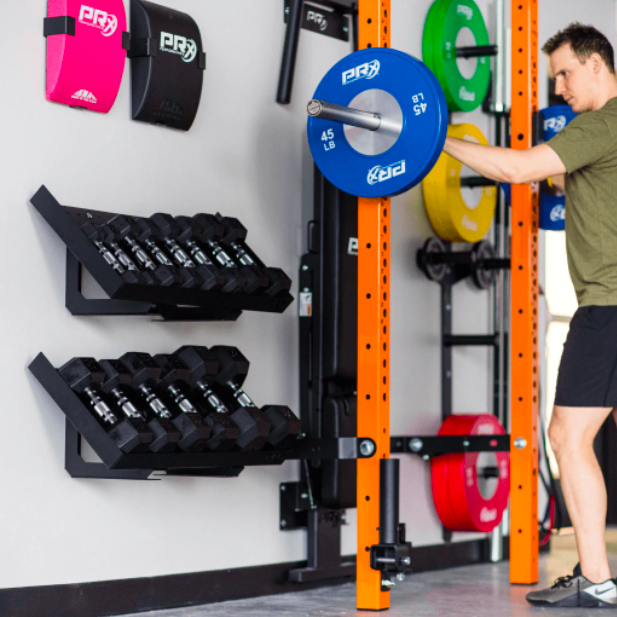 PRx Wall Mounted Dumbbell Storage - Garage Gym Ideas